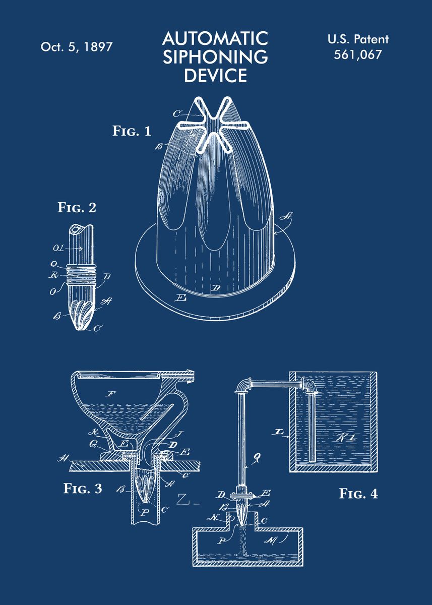 'AUTOMATIC SIPHON BLUE' Poster, picture, metal print, paint by Atomic ...