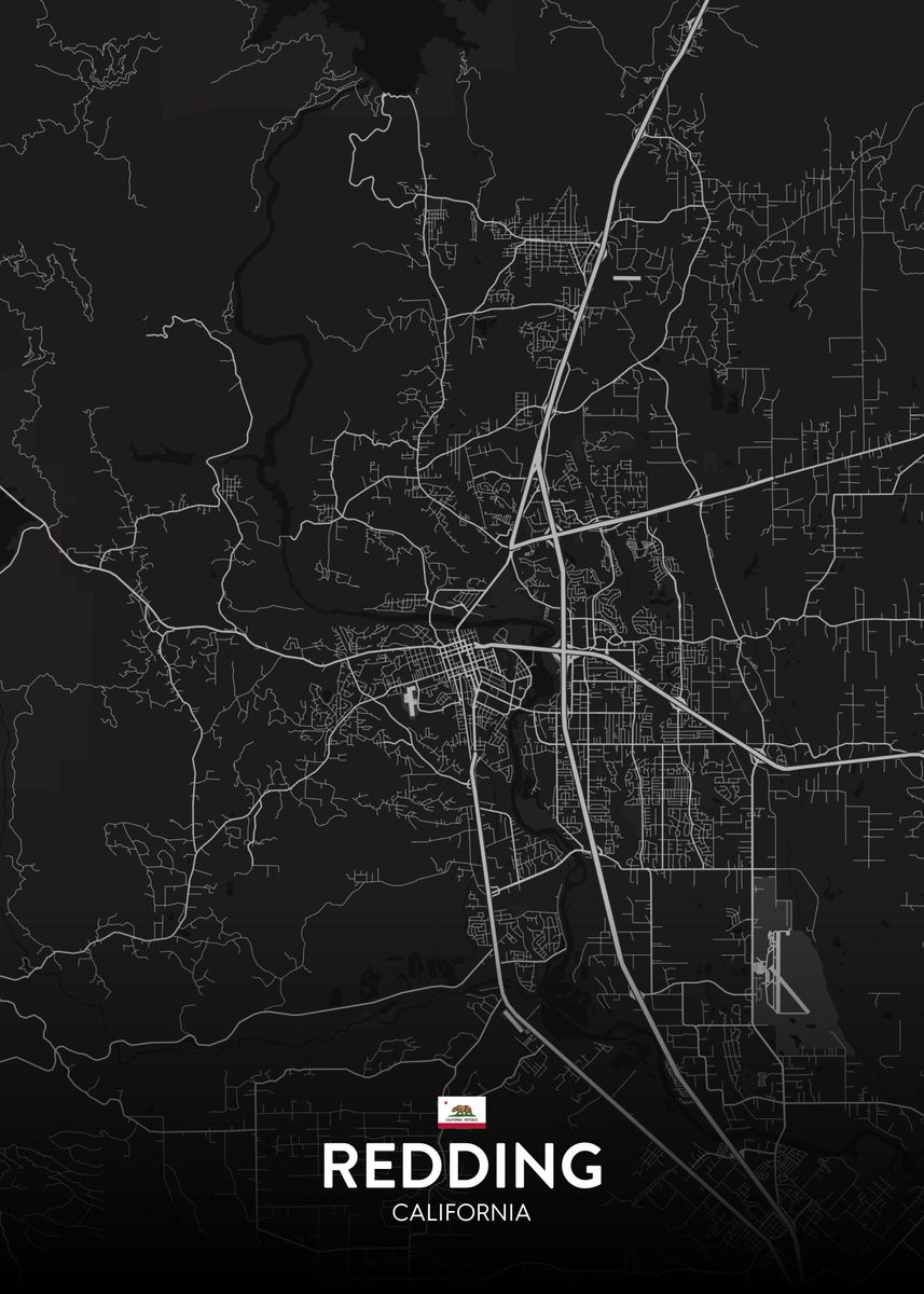 'Redding CA' Poster, picture, metal print, paint by IMR Designs | Displate