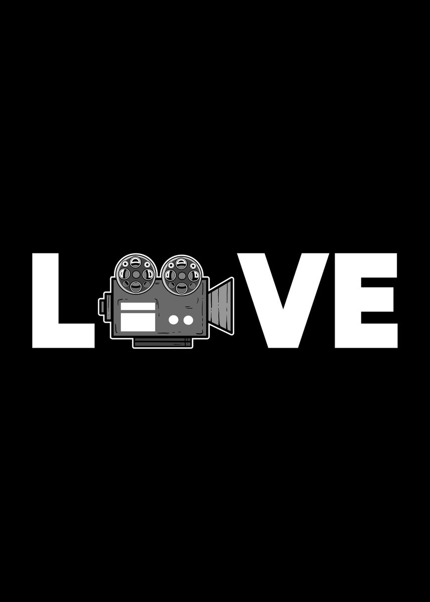 'Love Cinema' Poster, picture, metal print, paint by FunnyGifts | Displate