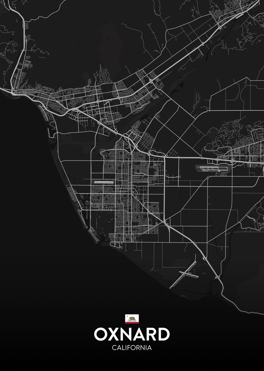 'Oxnard CA' Poster, picture, metal print, paint by IMR Designs | Displate