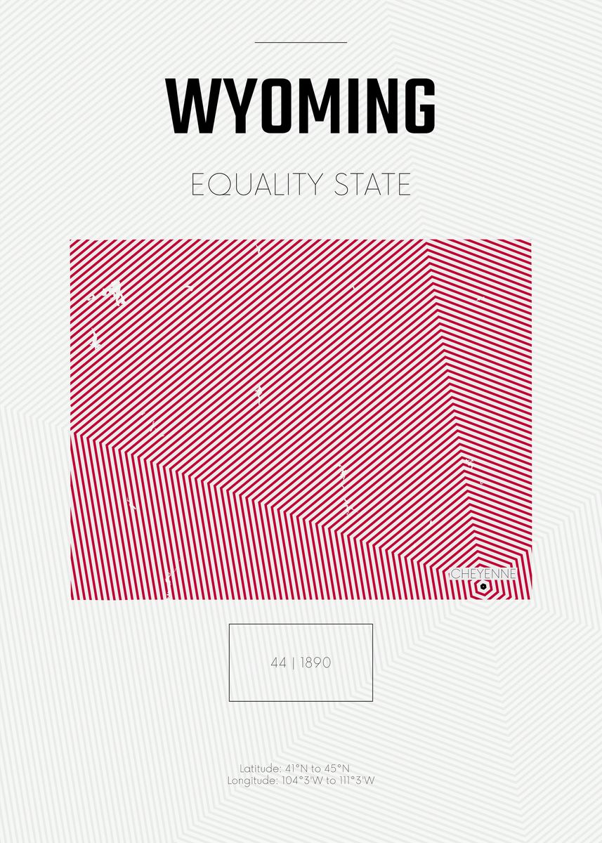 'Wyoming USA state map' Poster by Designersen | Displate