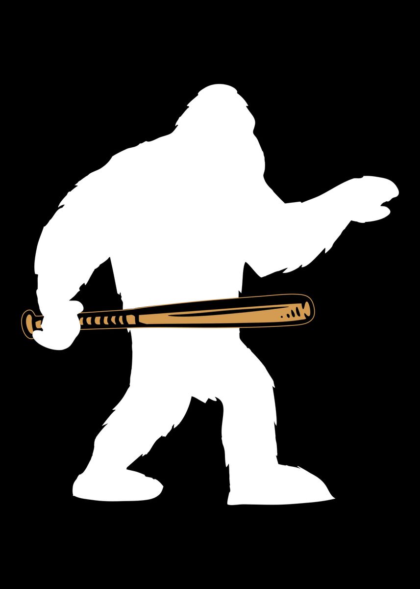 'Baseball Bigfoot Baseball ' Poster, picture, metal print, paint by ...