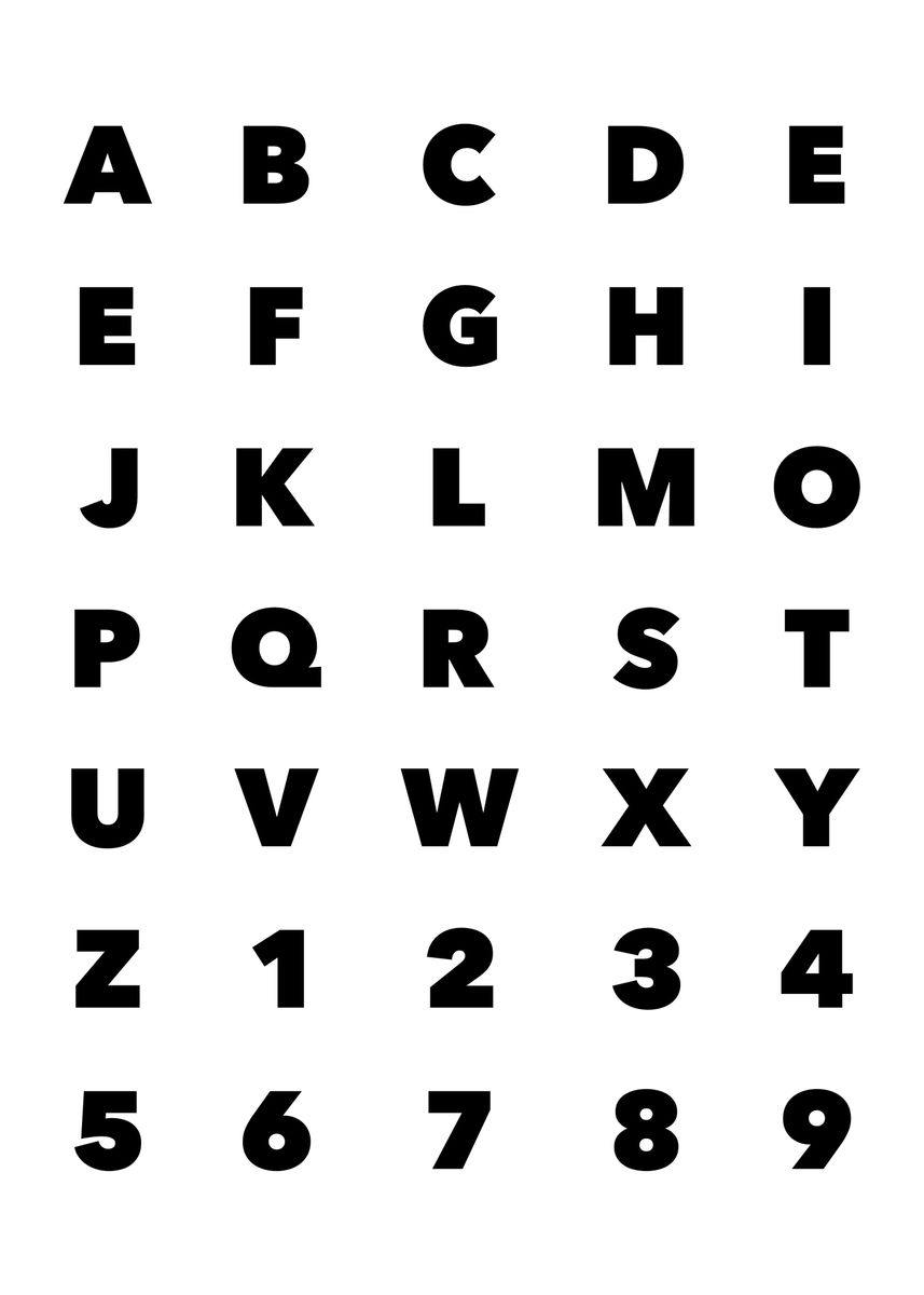 'Aplhabet and Numbers ABC' Poster, picture, metal print, paint by Max ...