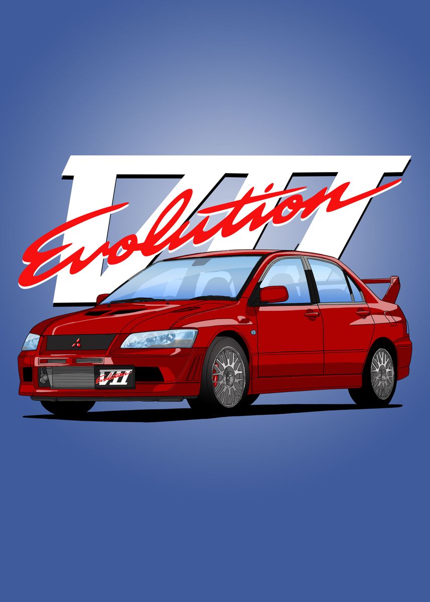 'Evolution VII evo7' Poster, picture, metal print, paint by ND Fat ...