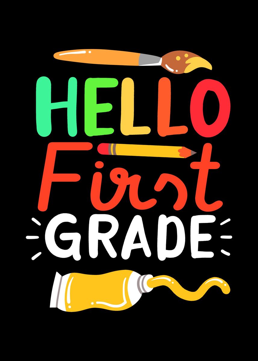 '1st Grade Back to School' Poster by Mealla | Displate