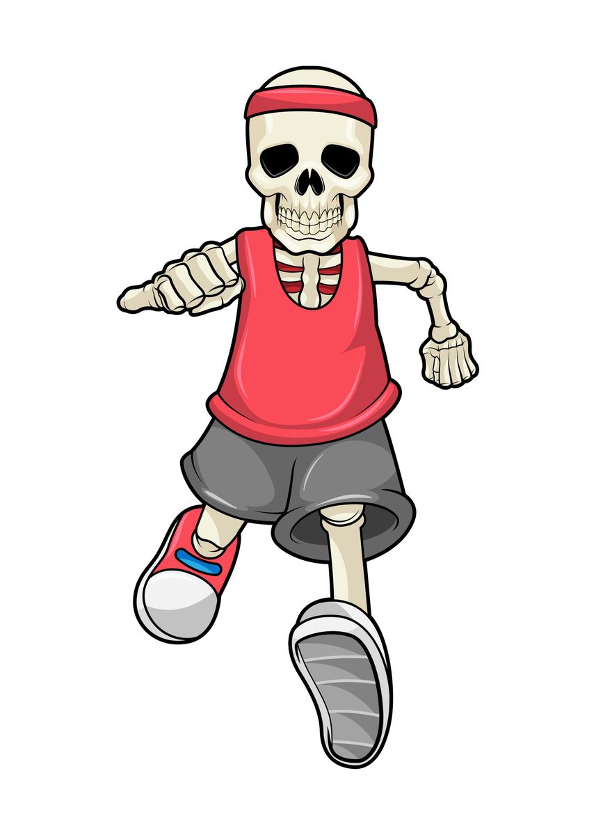 'Skeleton Running Headband' Poster, picture, metal print, paint by ...