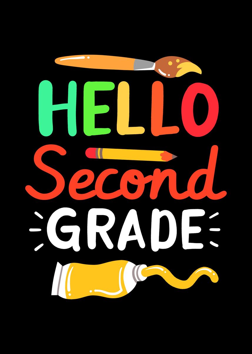 '2nd Grade Back to School' Poster, picture, metal print, paint by ...