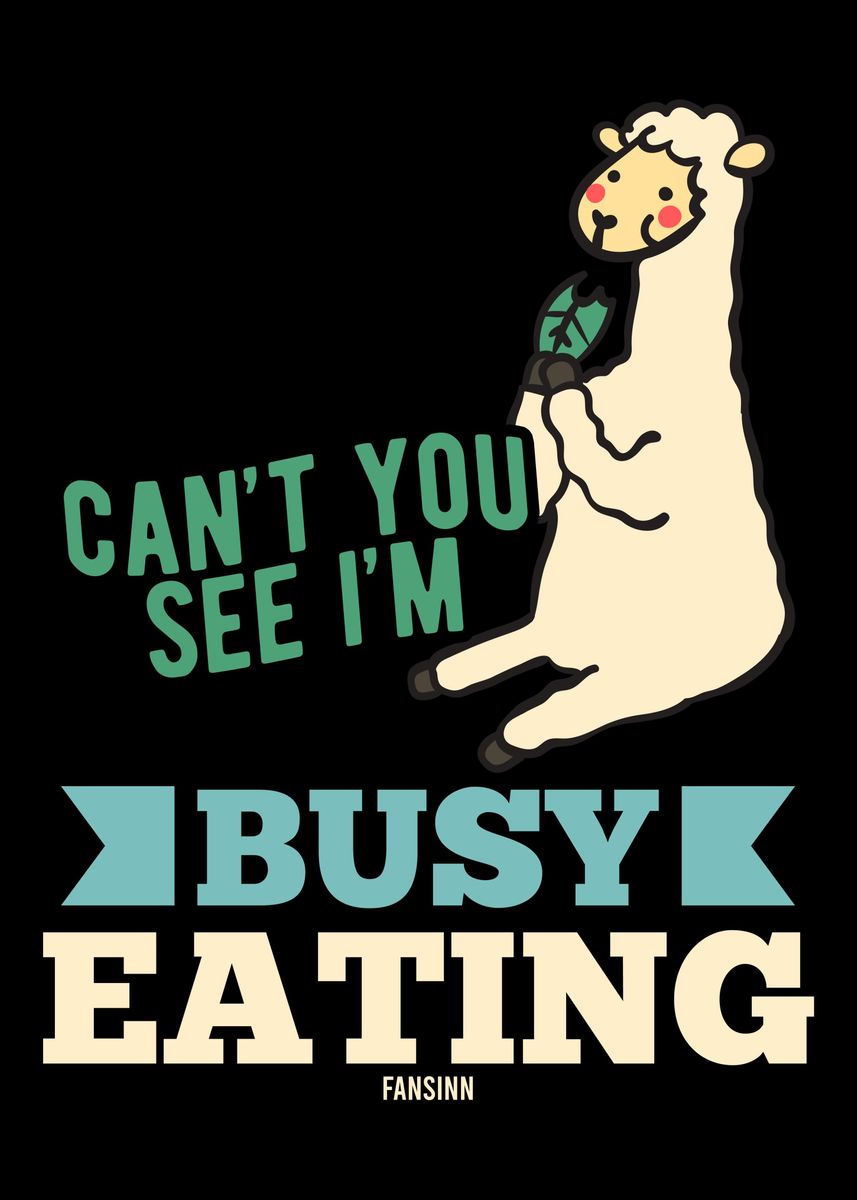 'Lama at lunch' Poster, picture, metal print, paint by fansinn | Displate