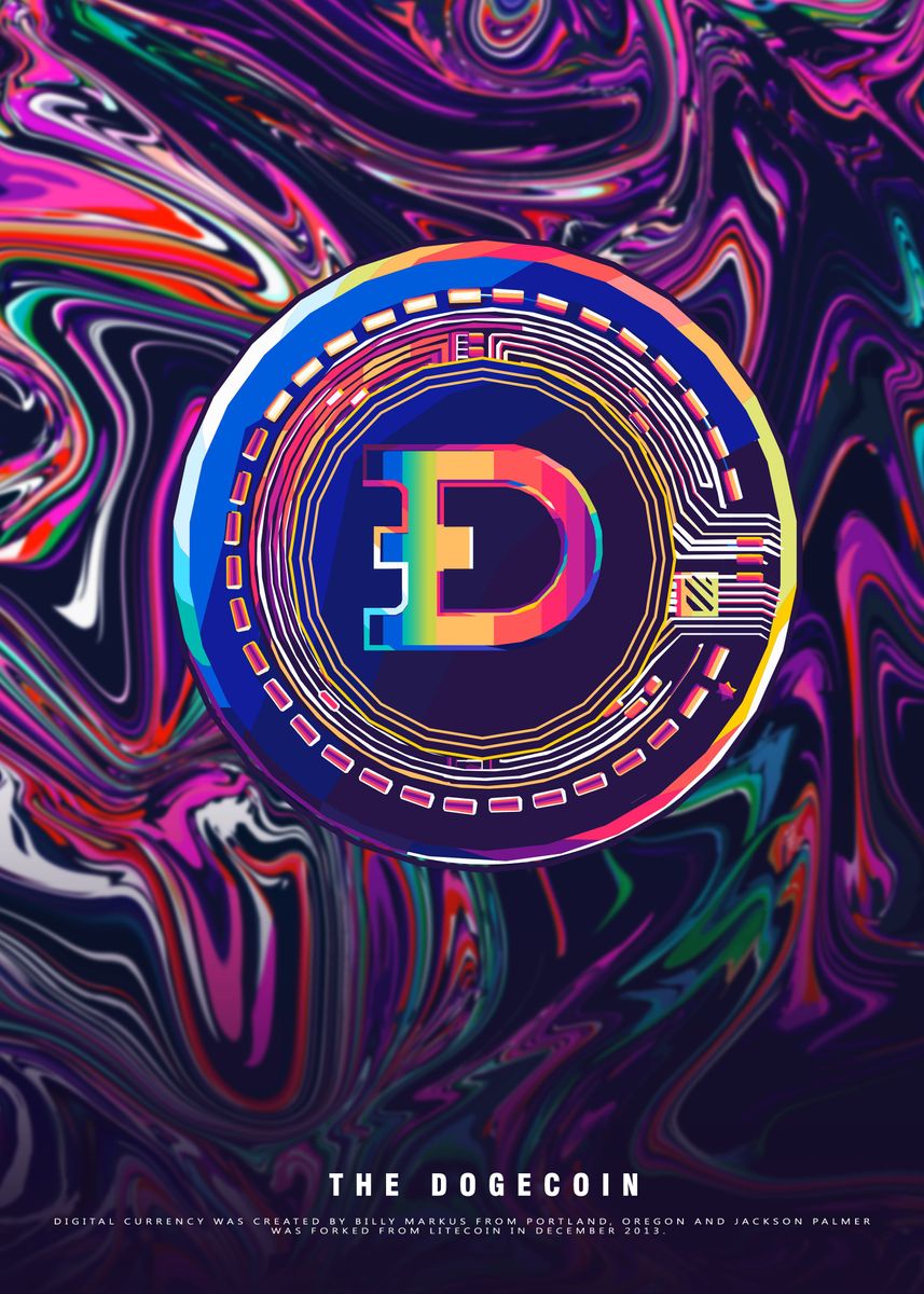 'Dogecoin' Poster, picture, metal print, paint by Aliigal Artwork ...