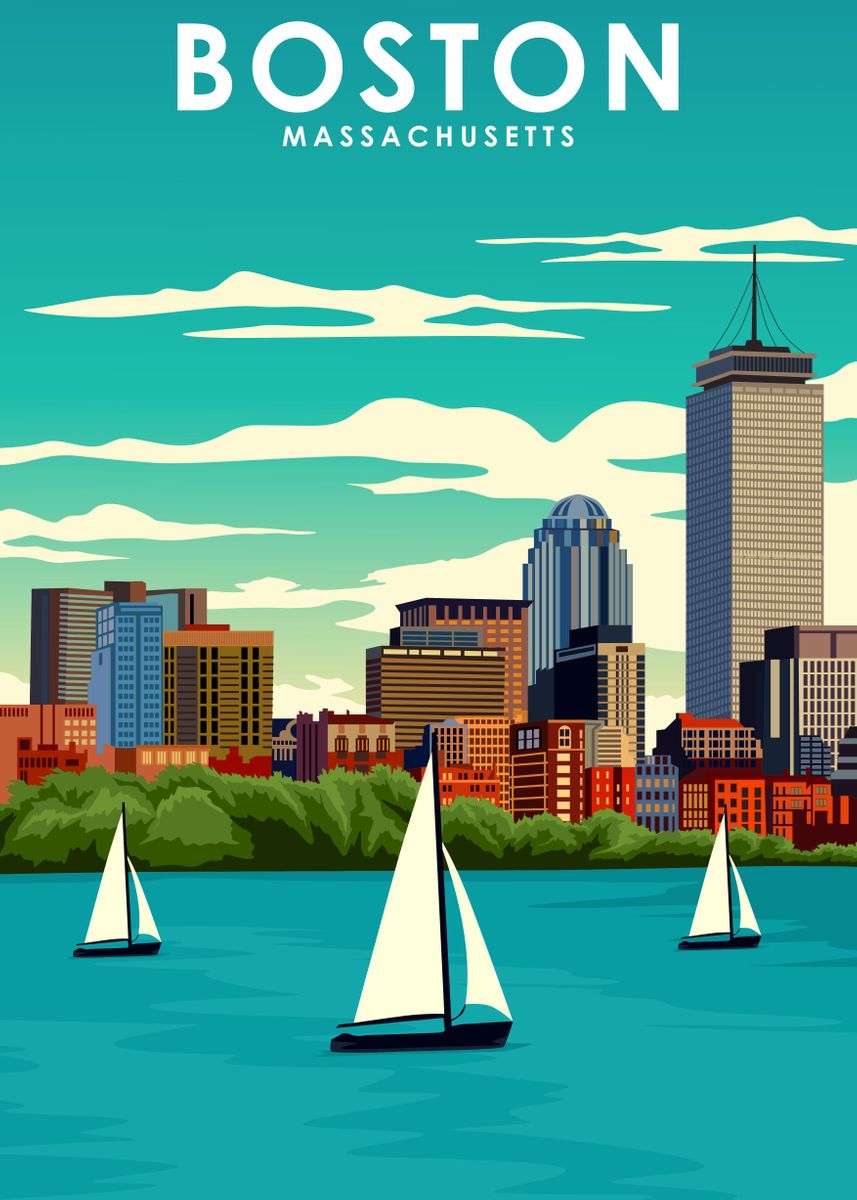 'Boston Massachusetts' Poster, picture, metal print, paint by Jorn ...
