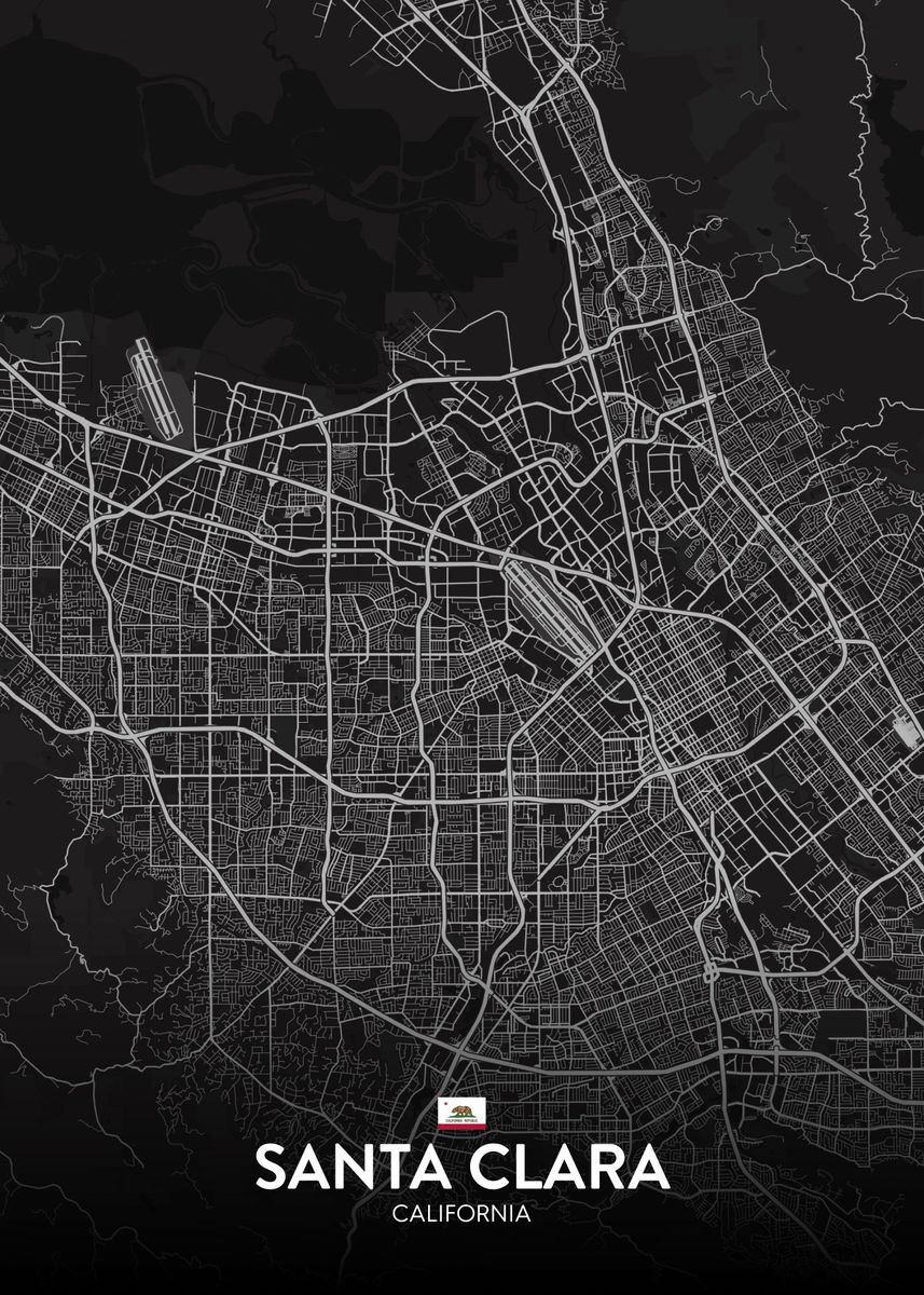 'Santa Clara CA' Poster, picture, metal print, paint by IMR Designs ...