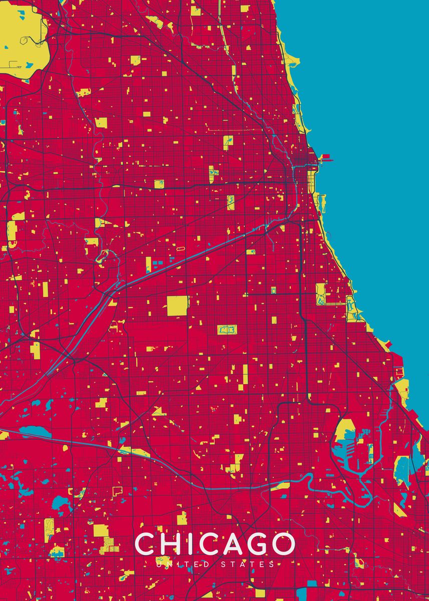 'Chicago' Poster by mapsies | Displate