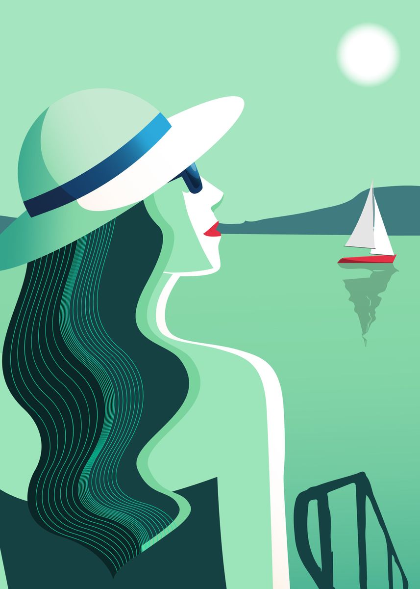 'Girl with hat' Poster, picture, metal print, paint by Benjamin Farkas ...