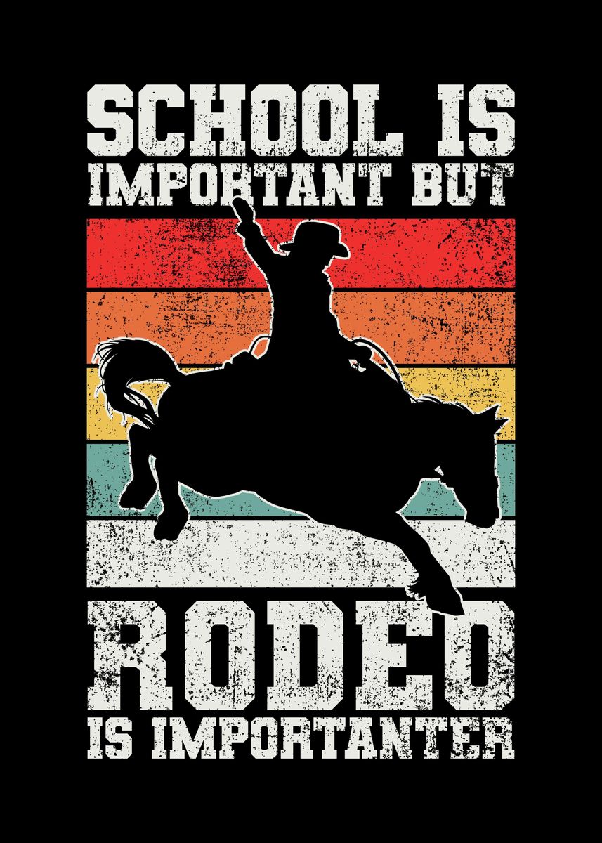 'Rodeo Horse Riding' Poster, picture, metal print, paint by Mealla ...