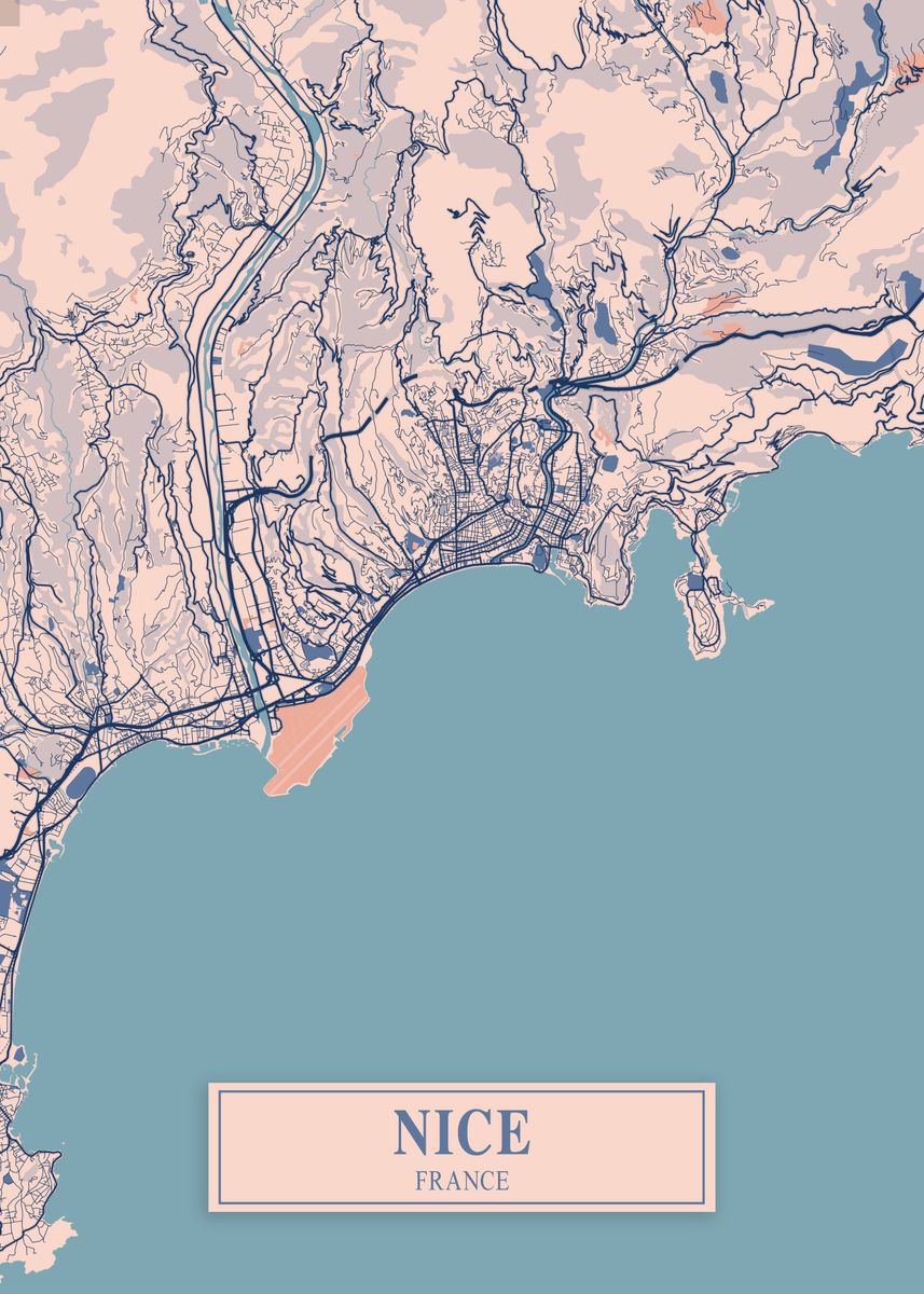 'Nice Breezy Map' Poster by Tien Stencil | Displate