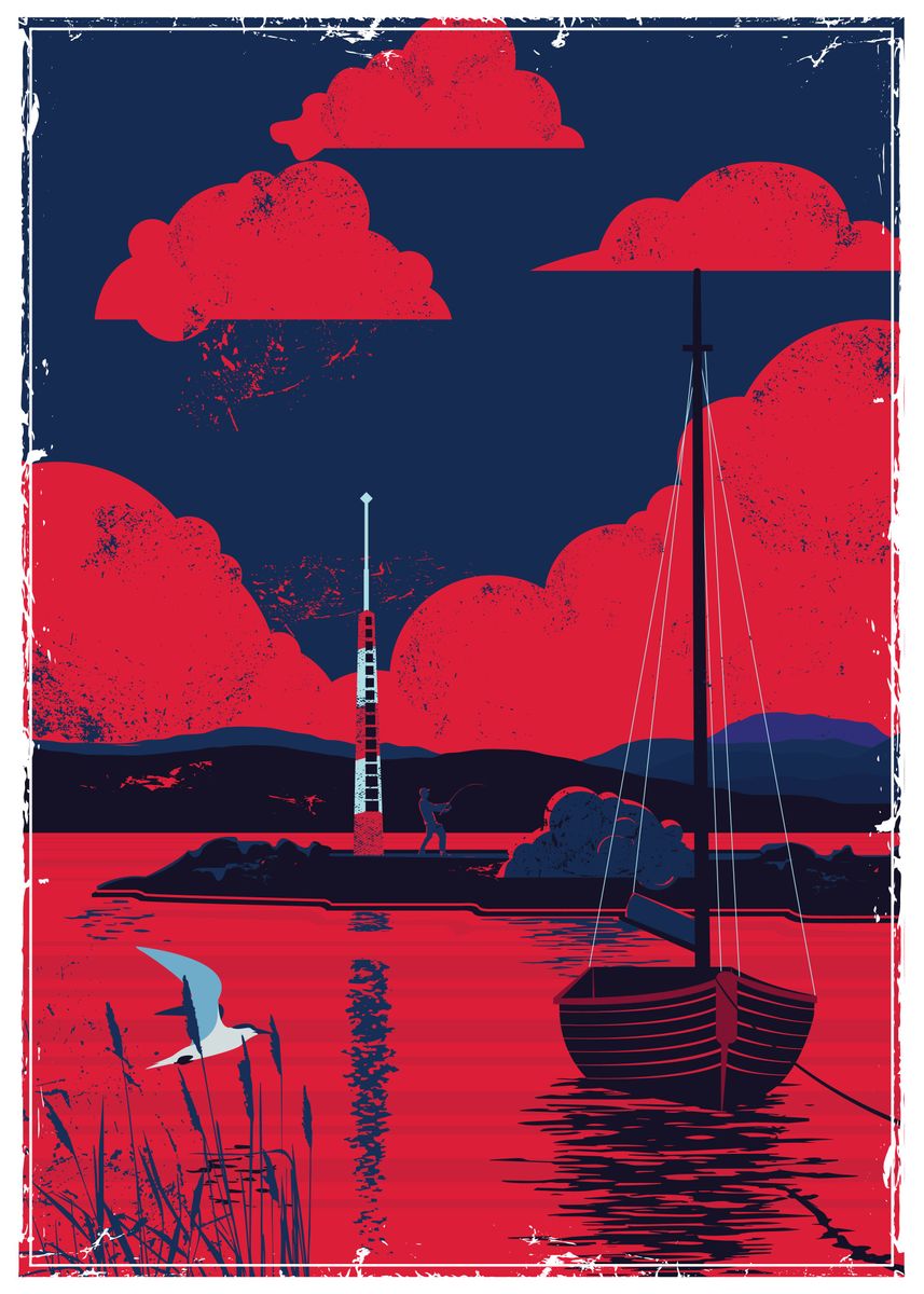 'Peaceful sunset' Poster, picture, metal print, paint by Benjamin ...