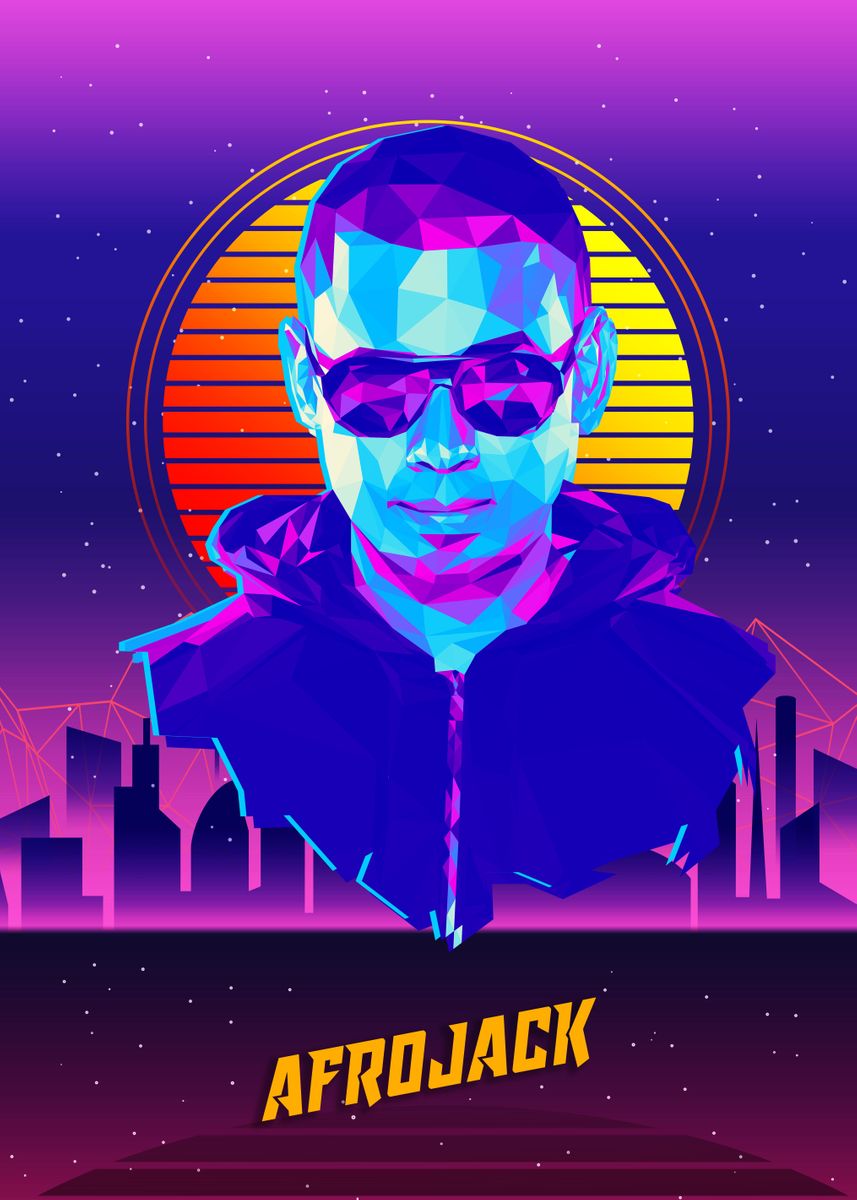 'afrojack' Poster, picture, metal print, paint by Lowpoly Posters ...
