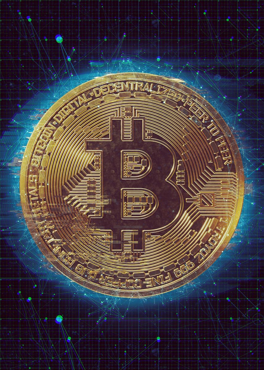 'Bitcoin abstract' Poster, picture, metal print, paint by line2art ...