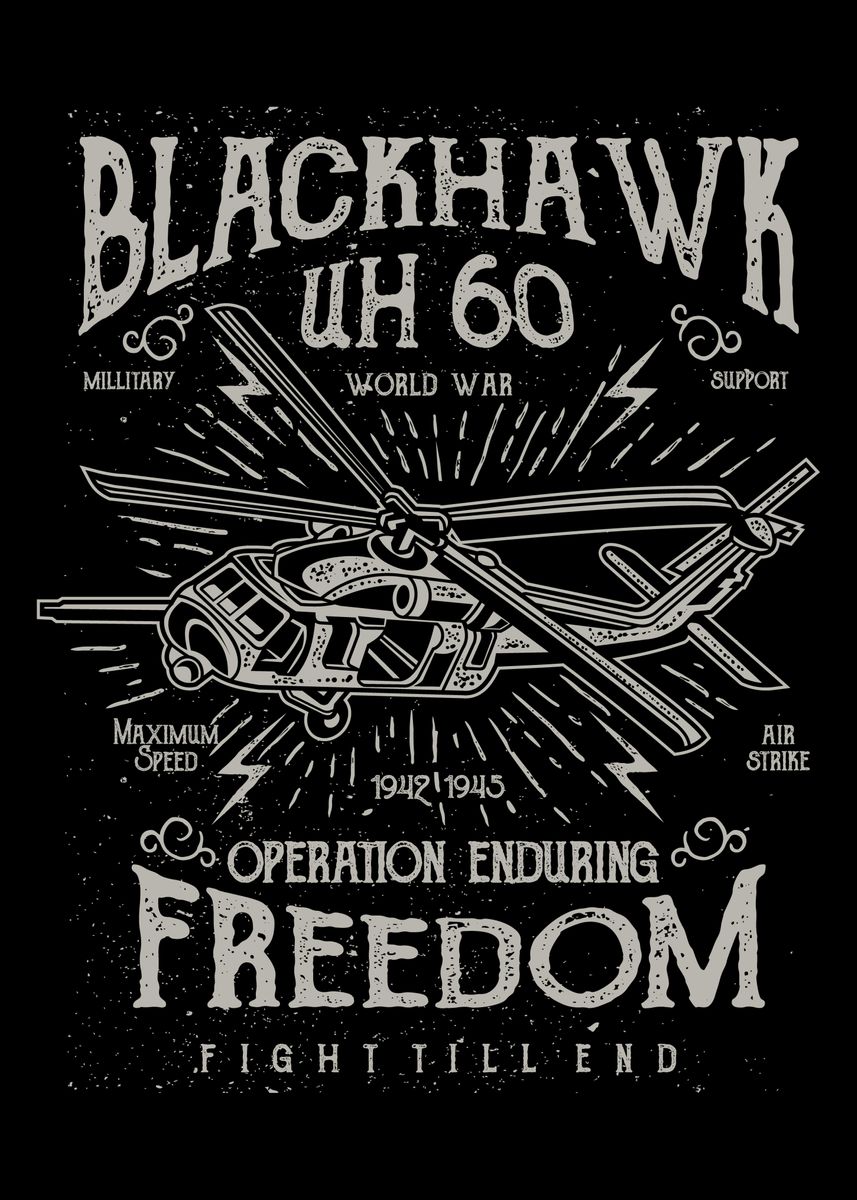 'Blackhawk' Poster, picture, metal print, paint by thetshirtshop2020 ...
