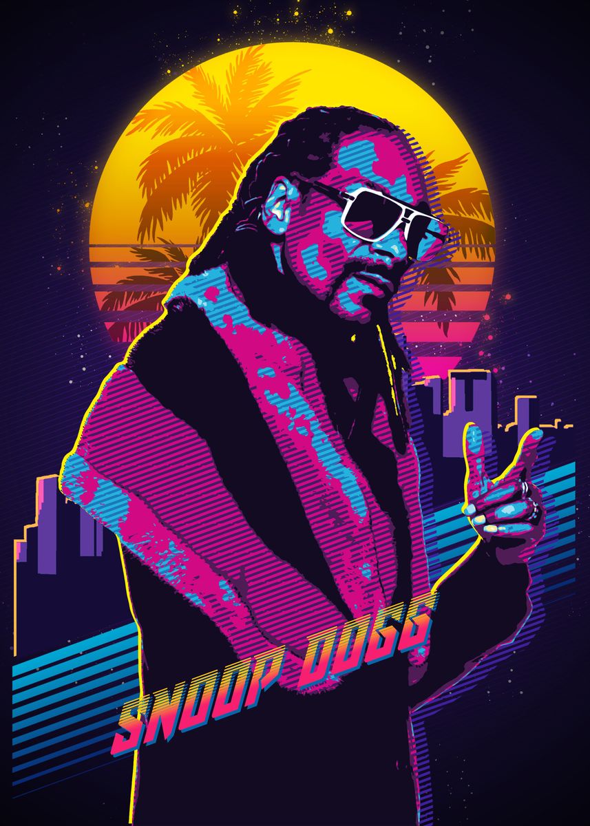 'snoop dogg retro 80s ' Poster, picture, metal print, paint by Most ...