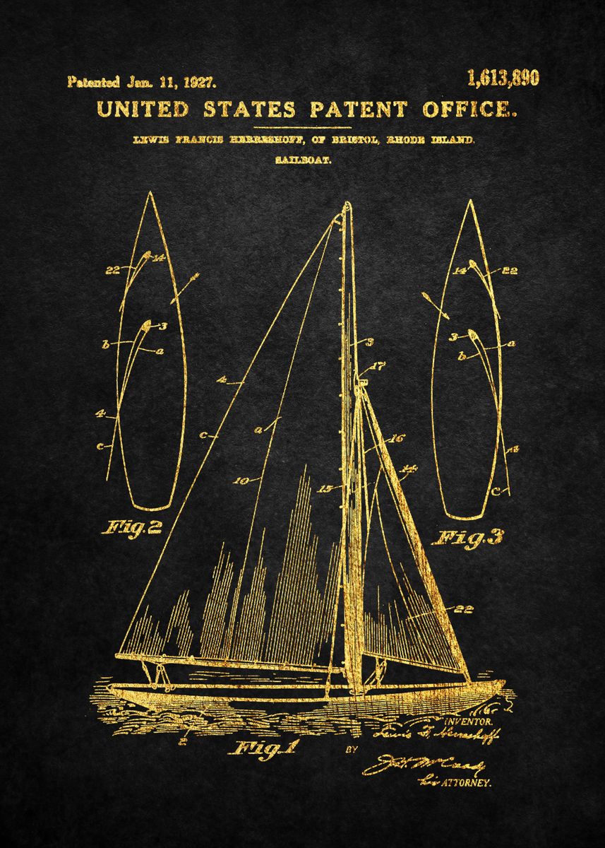 '1 Herreshoff Sail Boat Pa' Poster by Tara Anderson | Displate