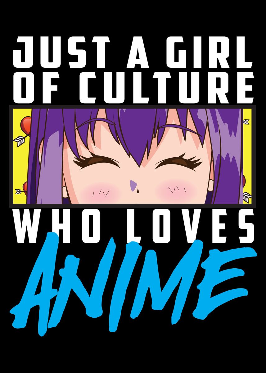 'Cute Anime Quote Girl' Poster, picture, metal print, paint by ...