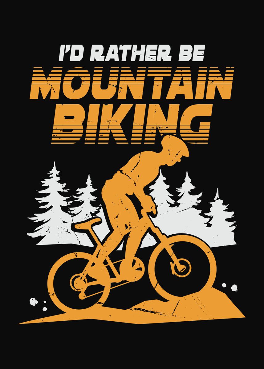 'Mountain Biking MTB Design' Poster, picture, metal print, paint by ...