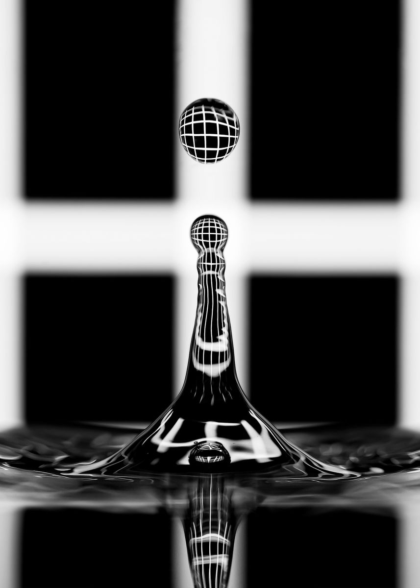 'Grid Drop' Poster, picture, metal print, paint by Tim Paulawitz | Displate