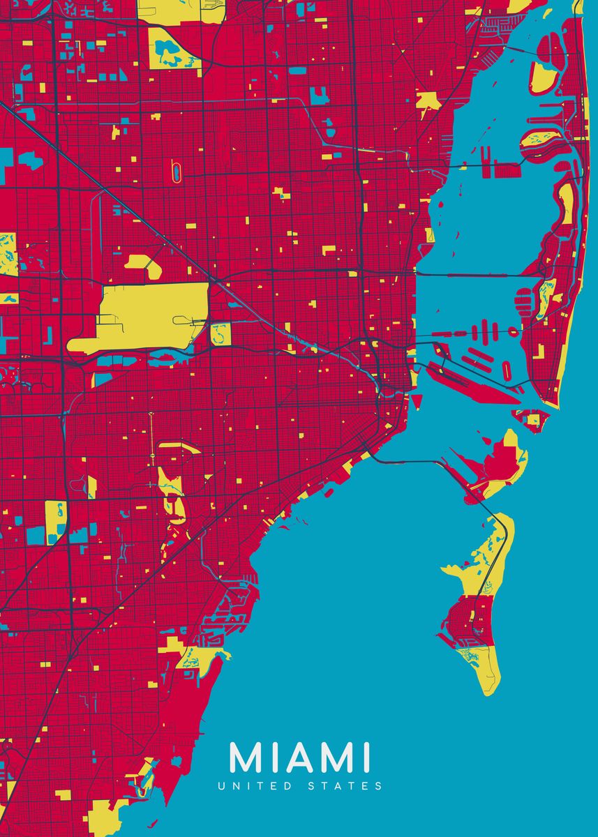 'Miami' Poster by mapsies | Displate