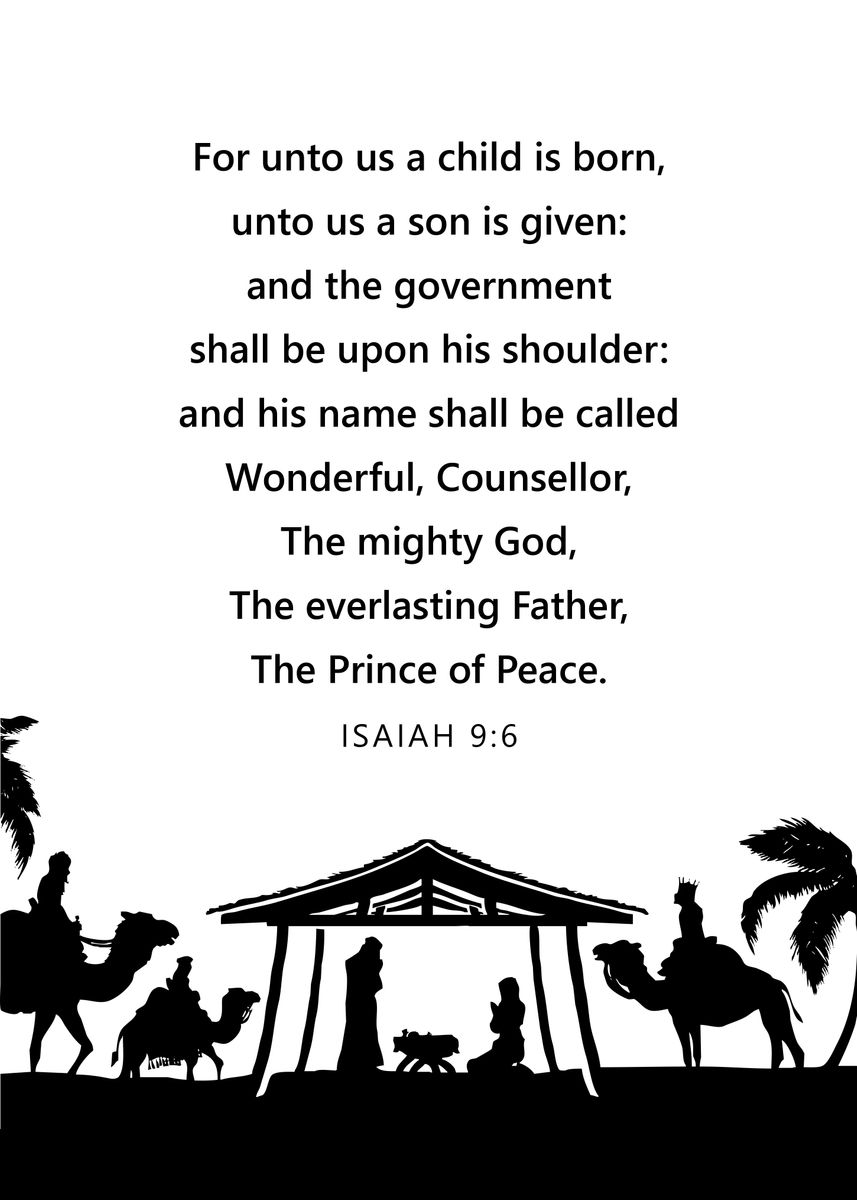 'Isaiah 9 6' Poster, picture, metal print, paint by ABConcepts | Displate