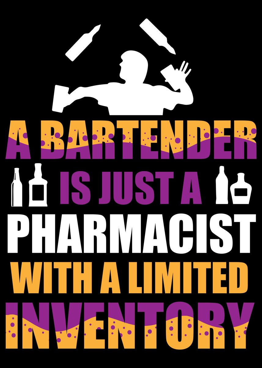 'barkeeper bar bartender' Poster by Sebastian Wünsche | Displate