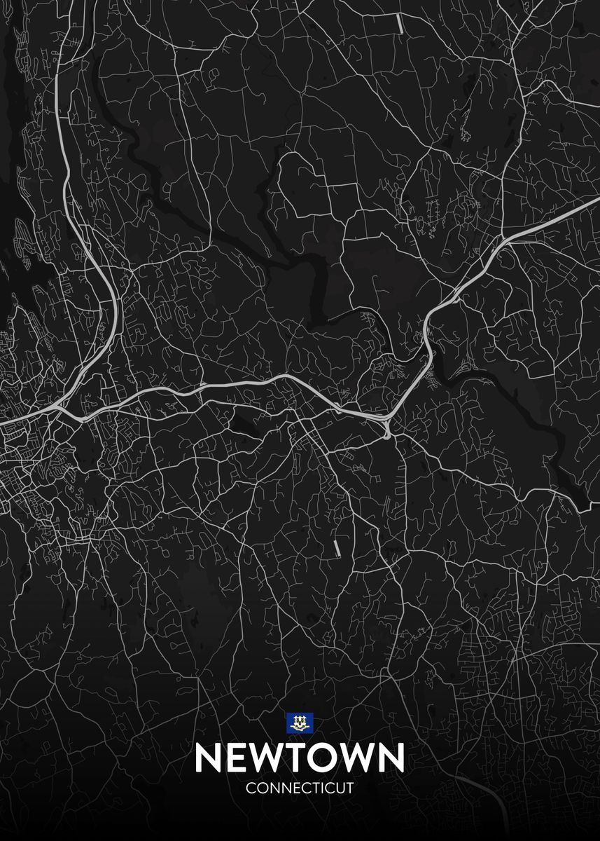 'Newtown CT' Poster, picture, metal print, paint by IMR Designs | Displate