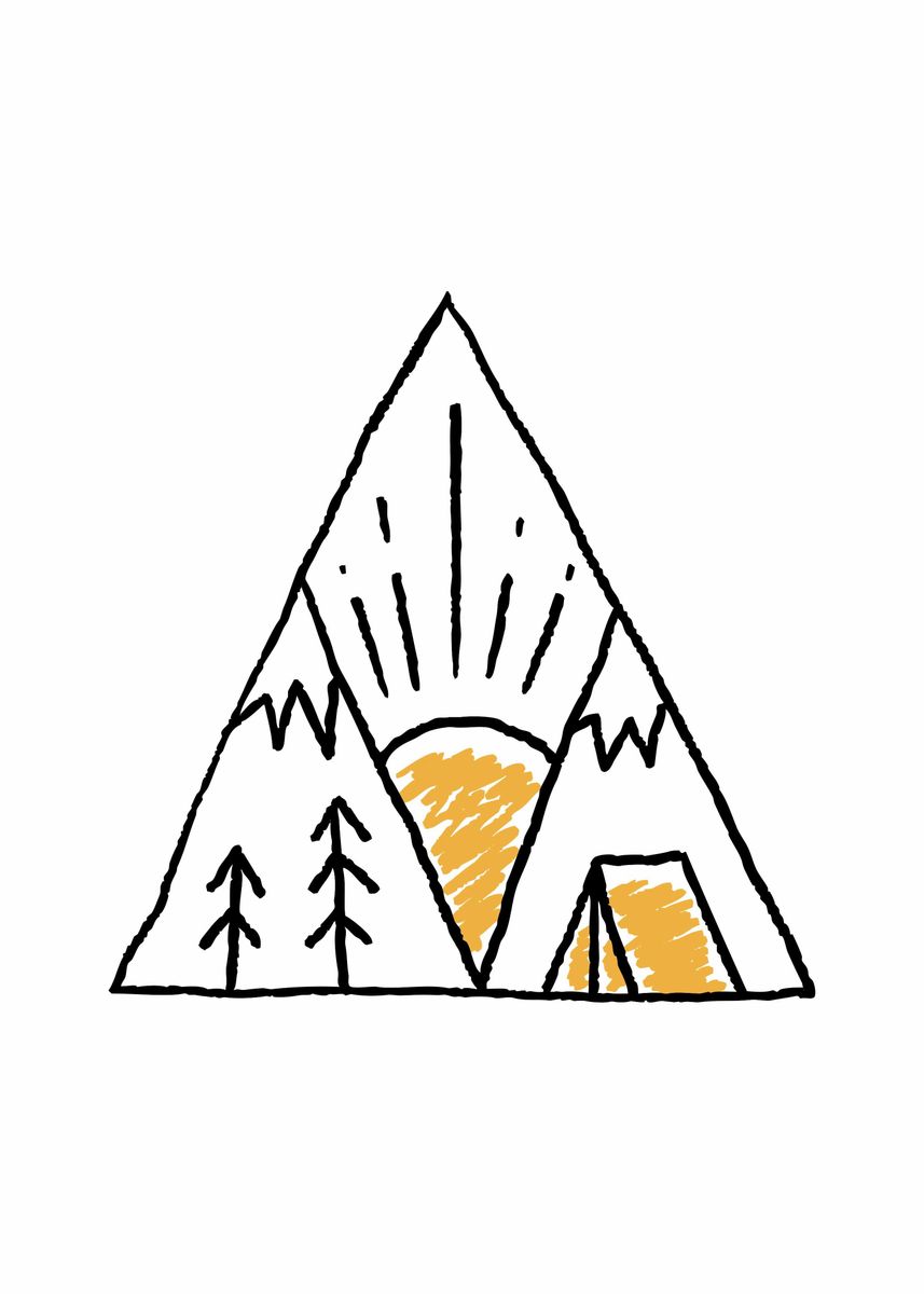 'Triangle Camp for light' Poster, picture, metal print, paint by ...