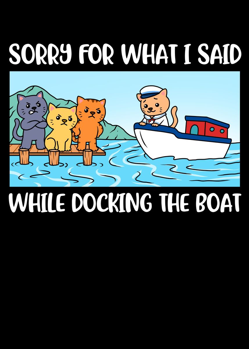 'Docking The Boat' Poster, picture, metal print, paint by CatRobot ...