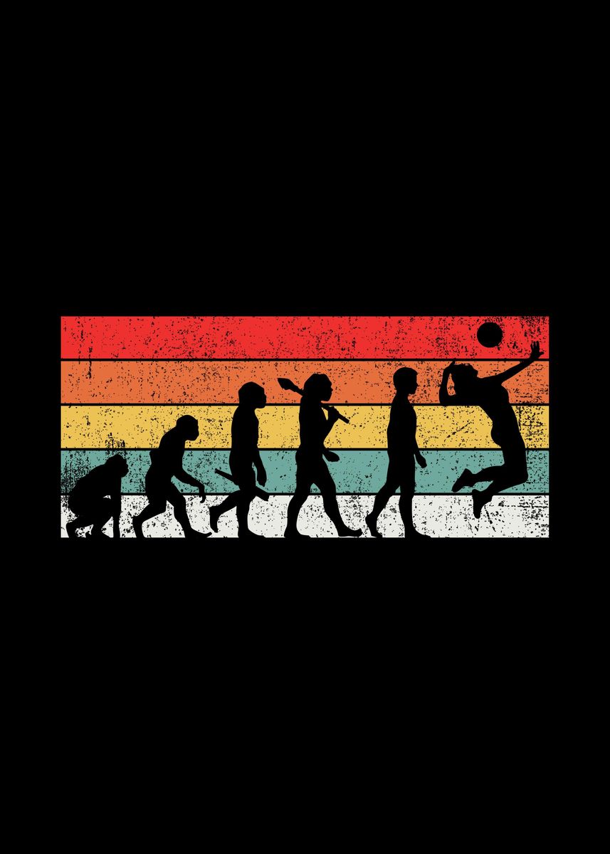 'Volleyball Evolution' Poster, picture, metal print, paint by Mealla ...