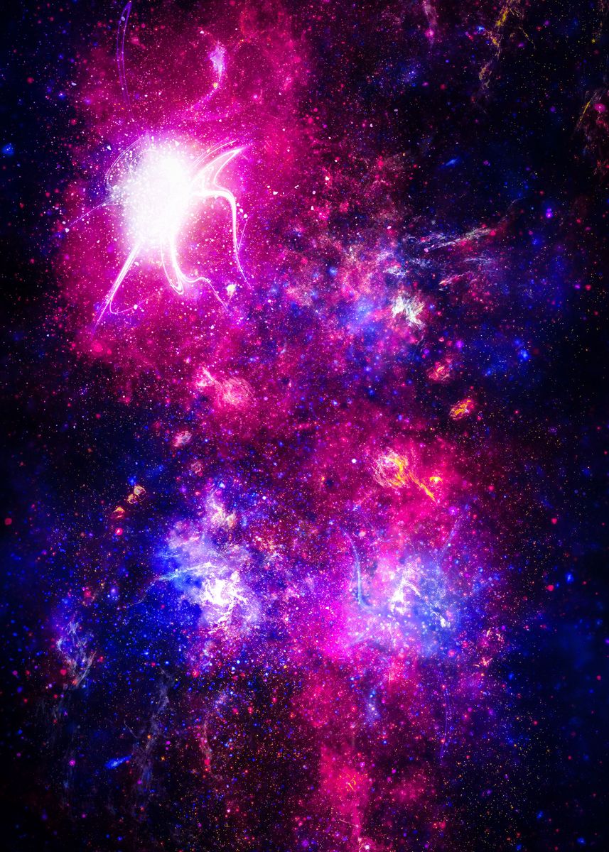 'Space Lights and Colors' Poster, picture, metal print, paint by George ...