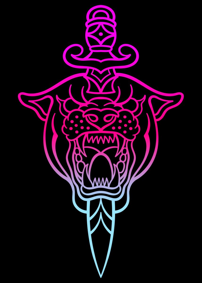 'panther dagger tattoo' Poster, picture, metal print, paint by almost ...
