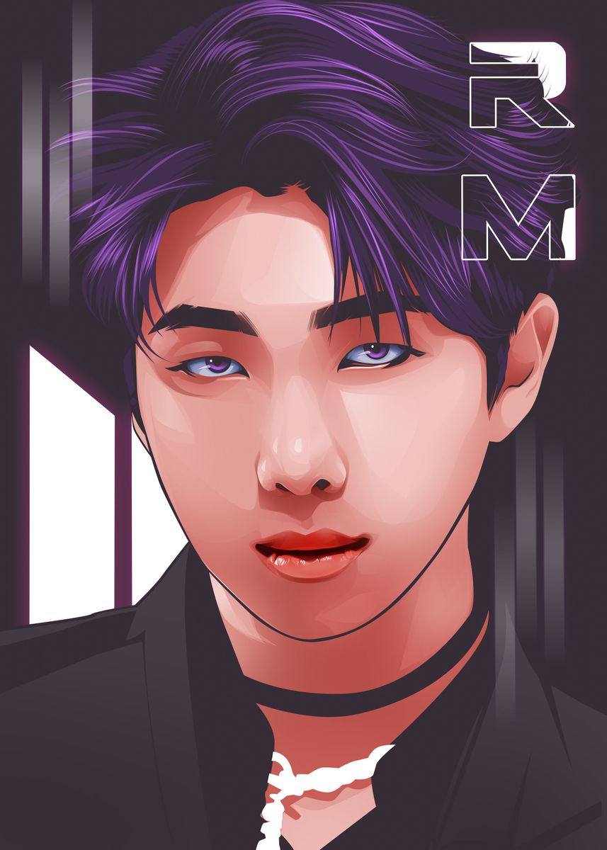'Namjoon' Poster, picture, metal print, paint by Naui Art | Displate