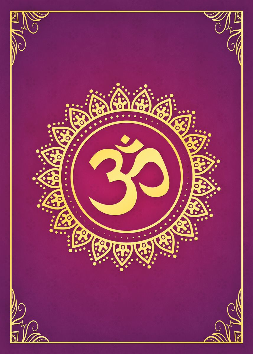 'Hindu Ohm Symbol Purple' Poster, picture, metal print, paint by ...