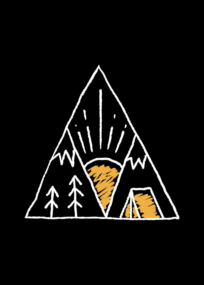 'Triangle Camp for dark' Poster, picture, metal print, paint by Quilimo ...