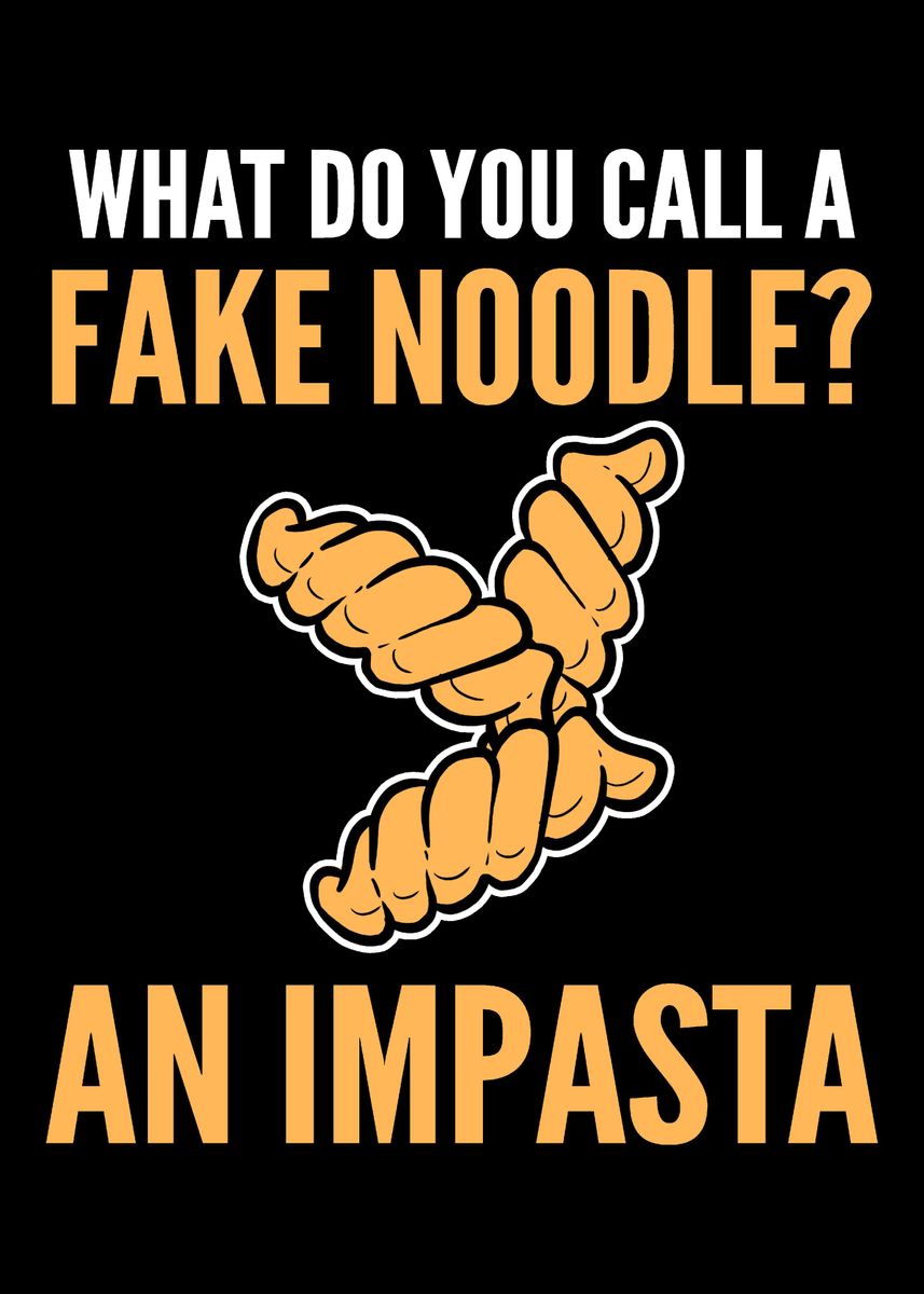 'Fake noodle Italian Chef G' Poster, picture, metal print, paint by ...