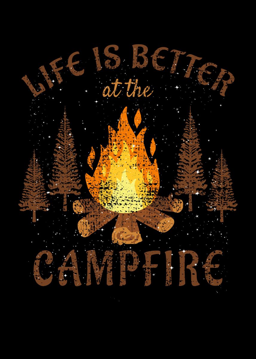 'Campire and Camping' Poster, picture, metal print, paint by Shiva121 ...