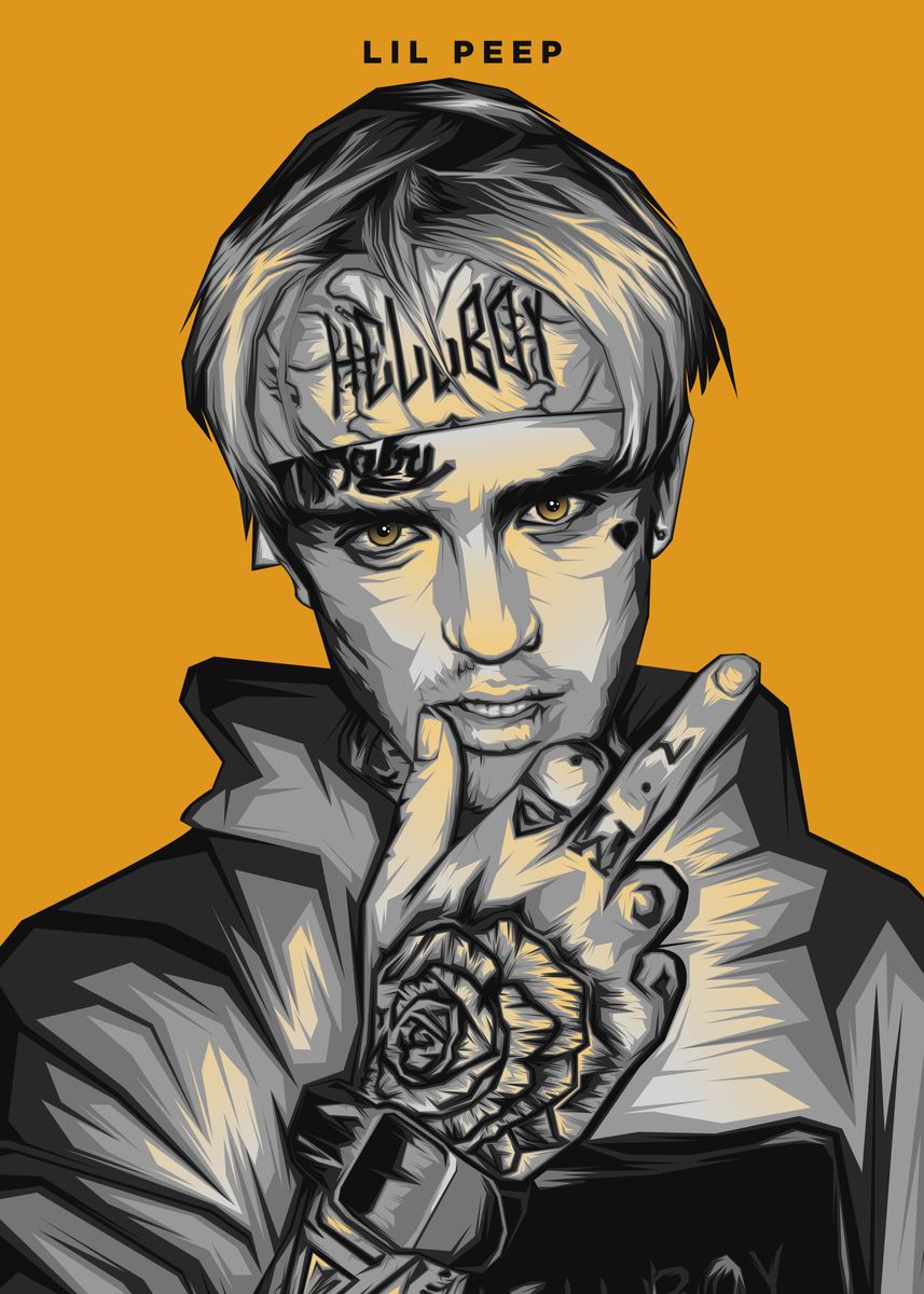 'Lil Peep PopArt Rapper' Poster, picture, metal print, paint by Lucky ...