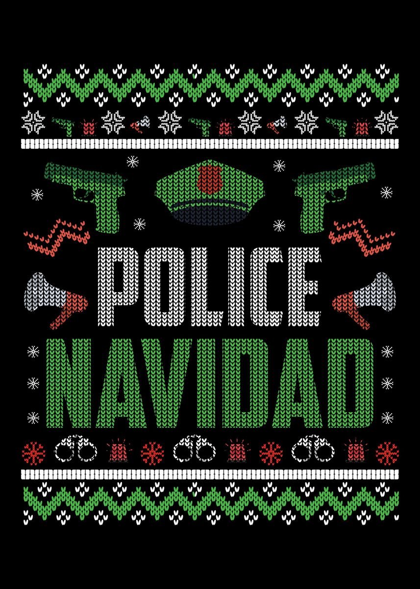 'Police Navidad Policeman' Poster by SWAYSHIRT | Displate