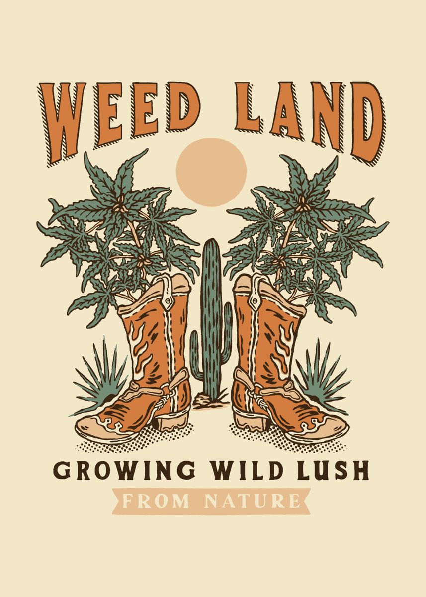 'Cowboy Weed' Poster, picture, metal print, paint by TerpeneTom | Displate