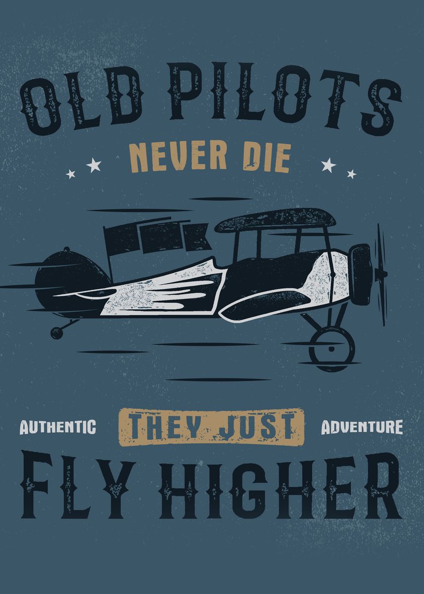 'old pilots never' Poster, picture, metal print, paint by PhamVan Hoa ...