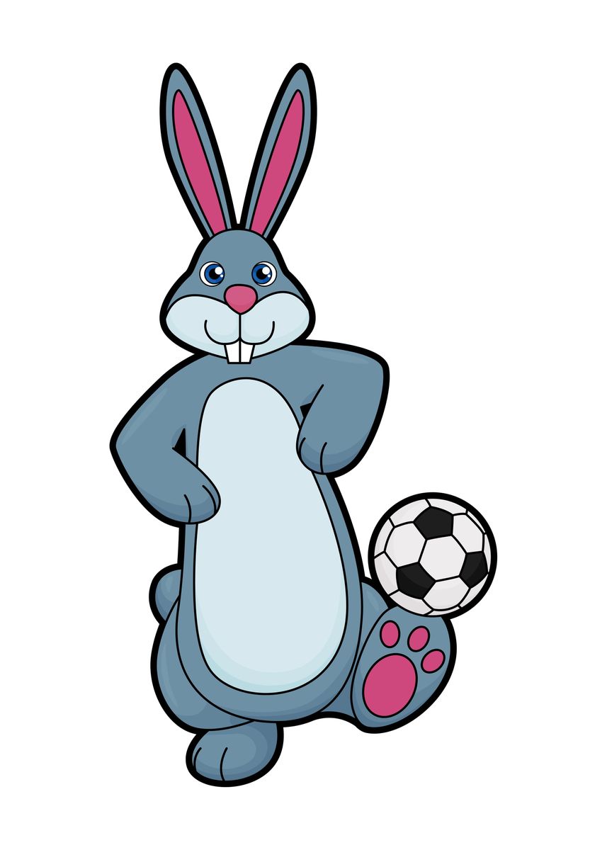 'Rabbit Soccer Sports' Poster, picture, metal print, paint by Markus ...