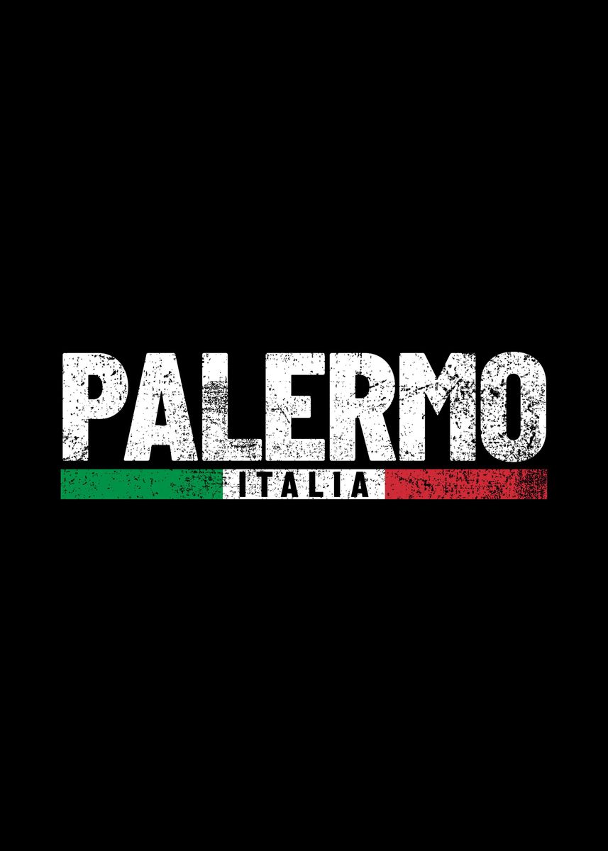 'Palermo Italia Flag' Poster, picture, metal print, paint by Mealla ...