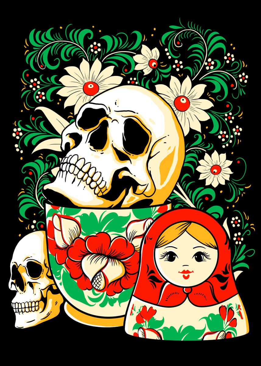 'Skull matryoshka' Poster by Eoli Studio | Displate