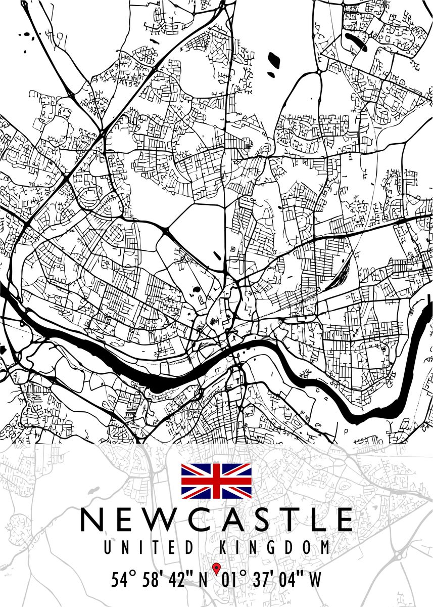 'NEWCASTLE UNITED KINGDOM' Poster by Artistic Paradigms | Displate